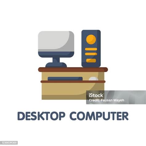 흰색 배경에 데스크톱 컴퓨터 플랫 아이콘 스타일 디자인 그림 노트북에 대한 스톡 벡터 아트 및 기타 이미지 노트북 데스크탑 컴퓨터 디자인 Istock