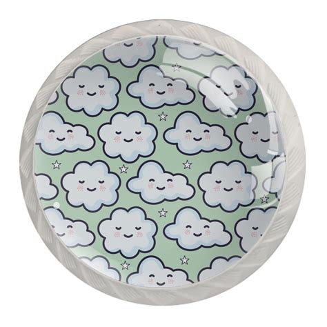 4 Pcs Kawaii Clouds Knobs For Kitchen Cabinet Cupboard Dresser Bookcase