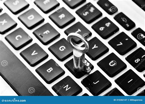 Computer Security Key Stock Image Image Of Silver 31046147