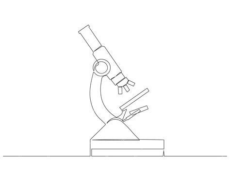 Premium Vector Continuous One Line Drawing Of Microscope One Line Drawing Illustration Of