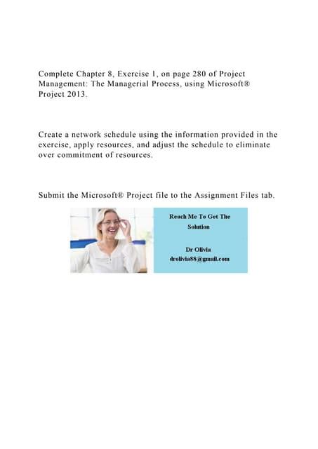 Complete Chapter 8 Exercise 1 On Page 280 Of Project Managemendocx