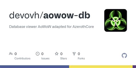 GitHub Devovh Aowow Db Database Viewer AoWoW Adapted For AzerothCore