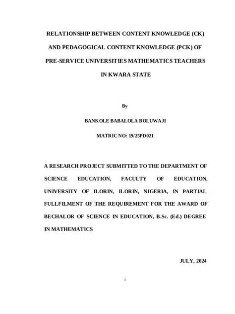 My Project Work Pdf Statistics Knowledge