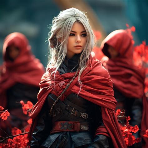 Premium Ai Image Anime Girl Young Ninja Girl On Japan Monument Background