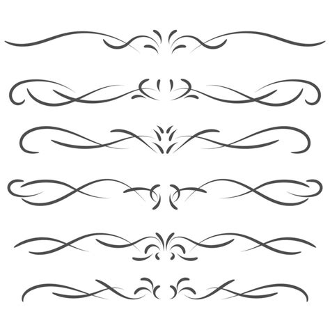 Fashion Dividers Underlines And Text Separators Vector Collection Isolated Vector Set Of