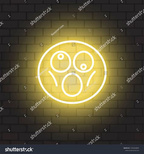 Yellow Neon Baffled Emoji Vector Stock Vector Royalty Free