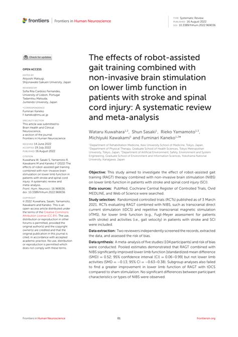 Pdf The Effects Of Robot Assisted Gait Training Combined With Non Invasive Brain Stimulation
