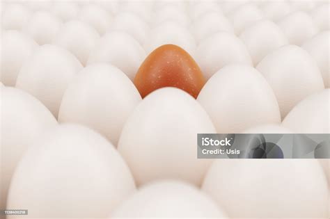 중앙에 오렌지 알 하나의 오렌지 달걀 흰 닭 계란의 배경입니다 부활절의 상징 휴일 개념 행복 한 부활절입니다 건강 식품 계란 식품 생산 3d 일러스트레이션 3차원 형태에