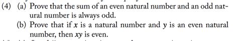 Solved A Prove That The Sum Of An Even Natural Number Chegg