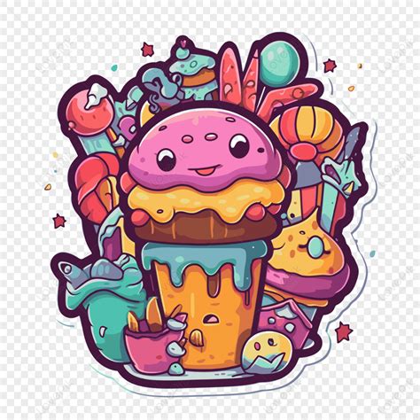 귀여운 만화 아이스크림 클립 아트 벡터상표 Png 일러스트 무료 다운로드 Lovepik