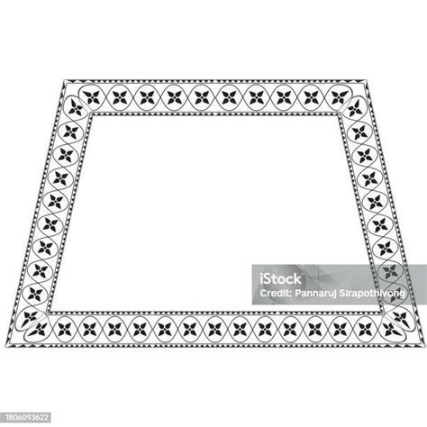 사다리꼴 프레임 꽃 사다리꼴 벡터 테두리 꽃 결혼식 로얄 선조 세공 화려한 예술 장식 검은 그림 0명에 대한 스톡 벡터 아트 및 기타 이미지 Istock