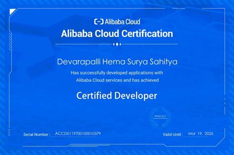 Alibabacloud Cloudcomputing Certification Learning Tech Sahitya Devarapalli