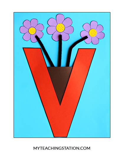 Letter V Craft Vase Myteachingstation Com