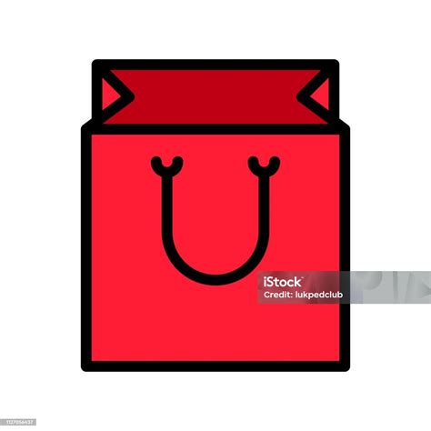 종이 가방 벡터 일러스트 레이 션 채워진된 스타일 편집 개요 아이콘 가방에 대한 스톡 벡터 아트 및 기타 이미지 가방 벡터