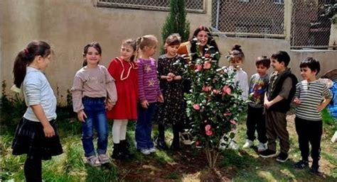 თბილისის N36 საჯარო სკოლის ეზოში მოსწავლეებმა ვარდის ბუჩქი დარგეს ეტალონი