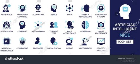 Artificial Intelligence Icon Set Collection Assistance Stock Vector Royalty Free 2609633311