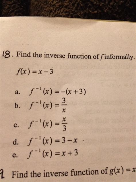 Solved Find The Inverse Function Off Informally Chegg