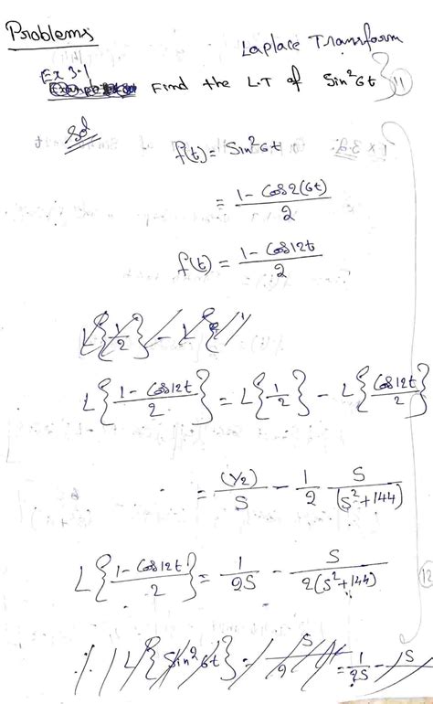 Laplace Transform Basic Concepts With Hand Written Notes And Examples