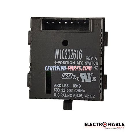 Wpw10202616 Amana Washer Control Panel Temperture Switch 4 Position W10202616