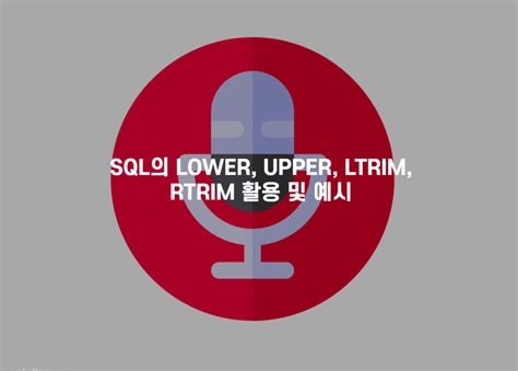 Sql Lower Upper Ltrim Rtrim 활용 및 예시 모든 It 꿀팁 정보 Itda