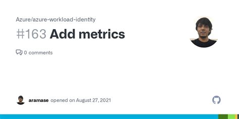 Add Metrics · Issue 163 · Azureazure Workload Identity · Github