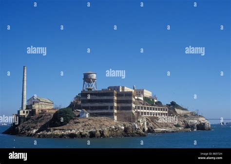 Alcatraz Island With Prison Buildings At San Francisco Bay Near San Francisco California Usa