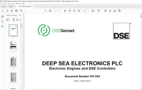 mtu deep sea electronics plc electronic engines and dse controllers manual 057 004 pdf download