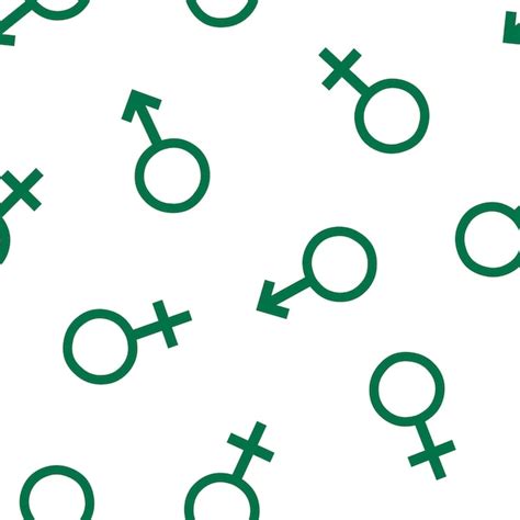 Premium Vector Seamless Pattern With Green Gender Symbols