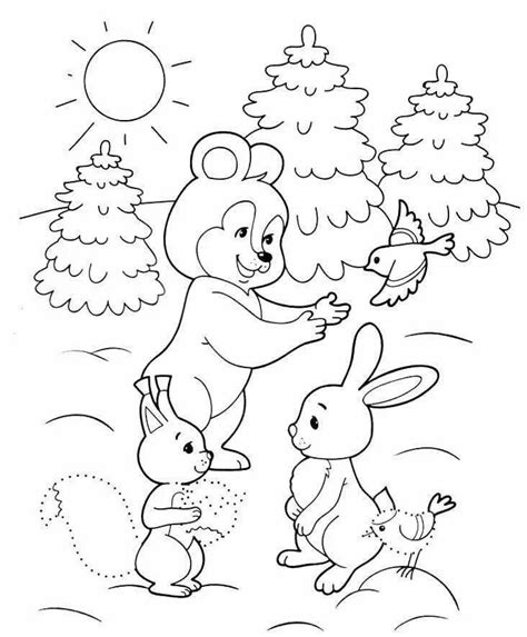 Раскраски Зимний Лес +70 фото и картинок, распечатать бесплатно.