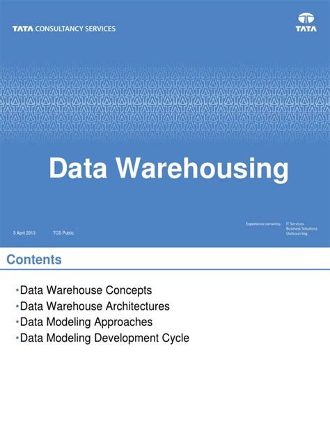 Data Warehousing 5 April 2013 Tcs Public Pdf Data Warehouse