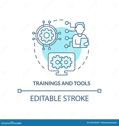 Training And Tools Turquoise Concept Icon Stock Vector Illustration Of Connection Linear