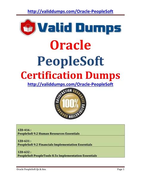 Ppt Oracle Peoplesoft 1z0 416 1z0 631 1z0 632 Certification Dumps Questions And Answers