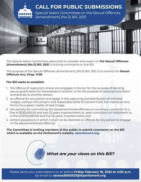 Call For Comments On Sexual Offences Amendment Bill 2021 By February