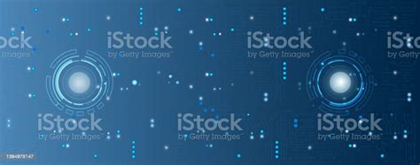 블루 회로 전자 전기 라인 또는 회로 기판 및 원형 원 엔지니어링 기술 개념 벡터 배경 개념에 대한 스톡 벡터 아트 및 기타 이미지 개념 개념과 주제 개발 Istock