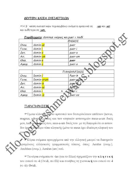 Filo Logikesshmeiwseis ΛΑΤΙΝΙΚΑ ΕΝΟΤΗΤΑ 2 ΓΡΑΜΜΑΤΙΚΗ