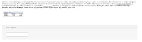 Solved Given The Regression Output In The Table Below We