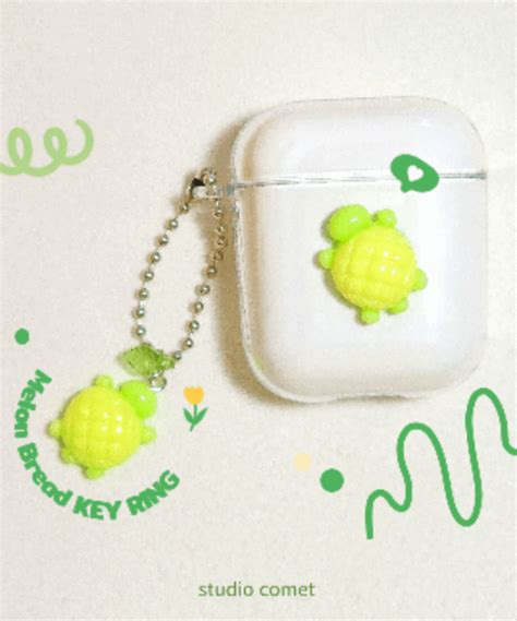 야광 미니 거북이 메론빵 키링 에이블리