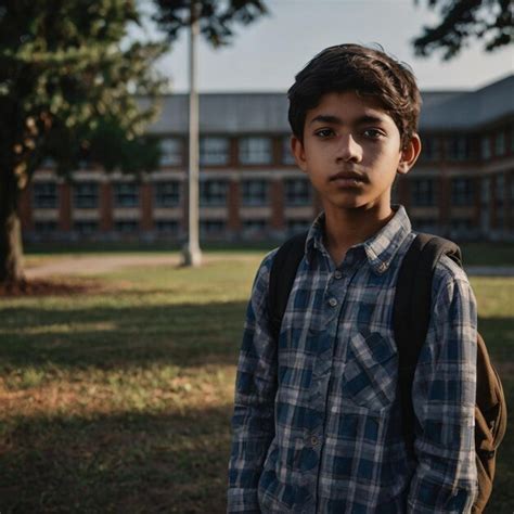 Portrait Of Black Non Binary Teenager Student In School Classroom