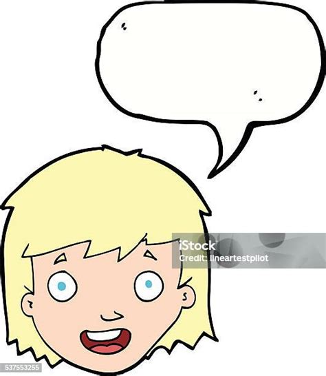 말풍선이 있는 즐거운 여성 얼굴 말풍선을 그리기에 대한 스톡 벡터 아트 및 기타 이미지 그리기 낙서 드로잉 놀라움 Istock