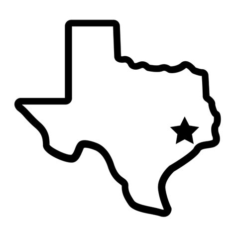 Texas Map Outline Printable State Shape Stencil Pattern Free