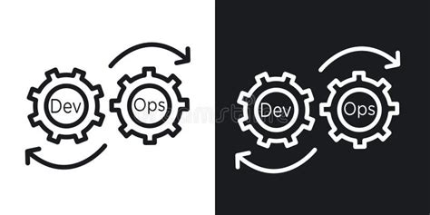 Dev Opsline In Thin Line Black Color Flat Simple Vector Symbols