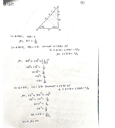 Solved Ii The Following Figure Shows An Infinite Zigzag Path With Each Zag Tutorbin