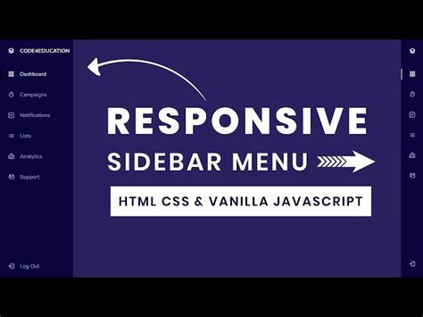 Free Video Responsive Sidebar Menu Using HTML CSS And JavaScript Dashboard Sidebar Menu