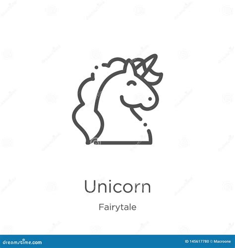 Unicorn Icon Vector From Fairytale Collection Thin Line Unicorn Outline Icon Vector