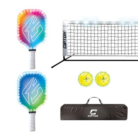 Cipton Led Light Up Pickleball Set With Net