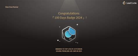 Arun Kumar On Linkedin Leetcode 100daysofcode2024