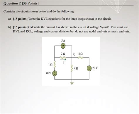 Question 230 Points Consider The Circuit Shown Below And Do The