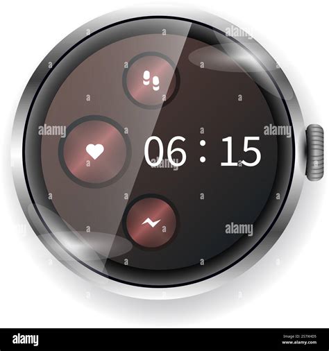 A Vector Illustration Of A Smartwatch User Interface Displaying Fitness Tracking Features Stock
