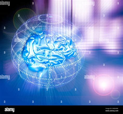 Artificial Intelligence Conceptual Computer Artwork Of A Human Brain Inside A Globe Of Binary