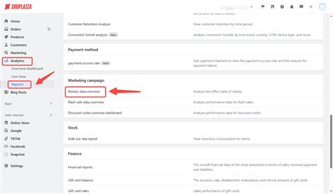 Rebate Overview Dashboard Shoplazza Help Center